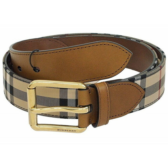 Burberry | Bags | Burberry Chekck Tan Belt X Leather Gold | Poshmark